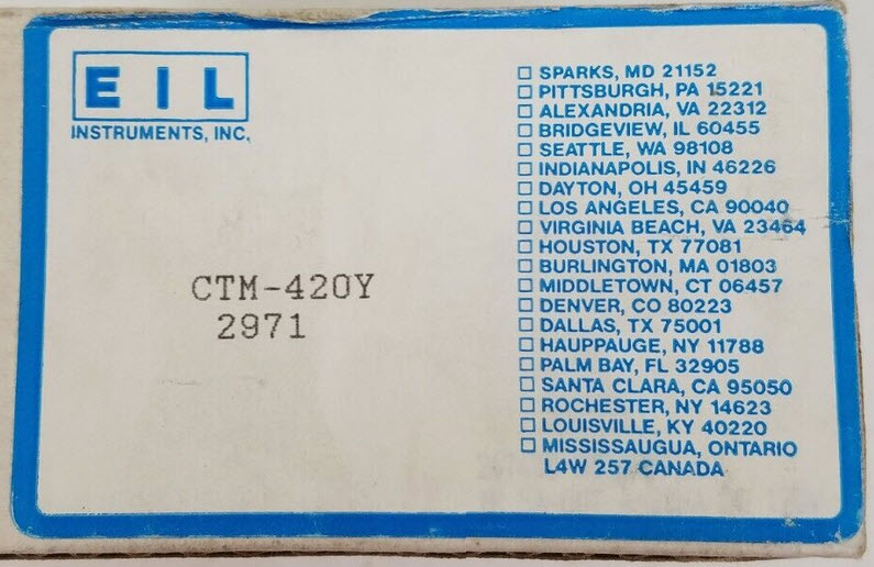 EIL Instruments, Timonium MD, 1973-1977