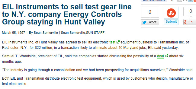 EIL Instruments, Timonium MD, 1973-1977