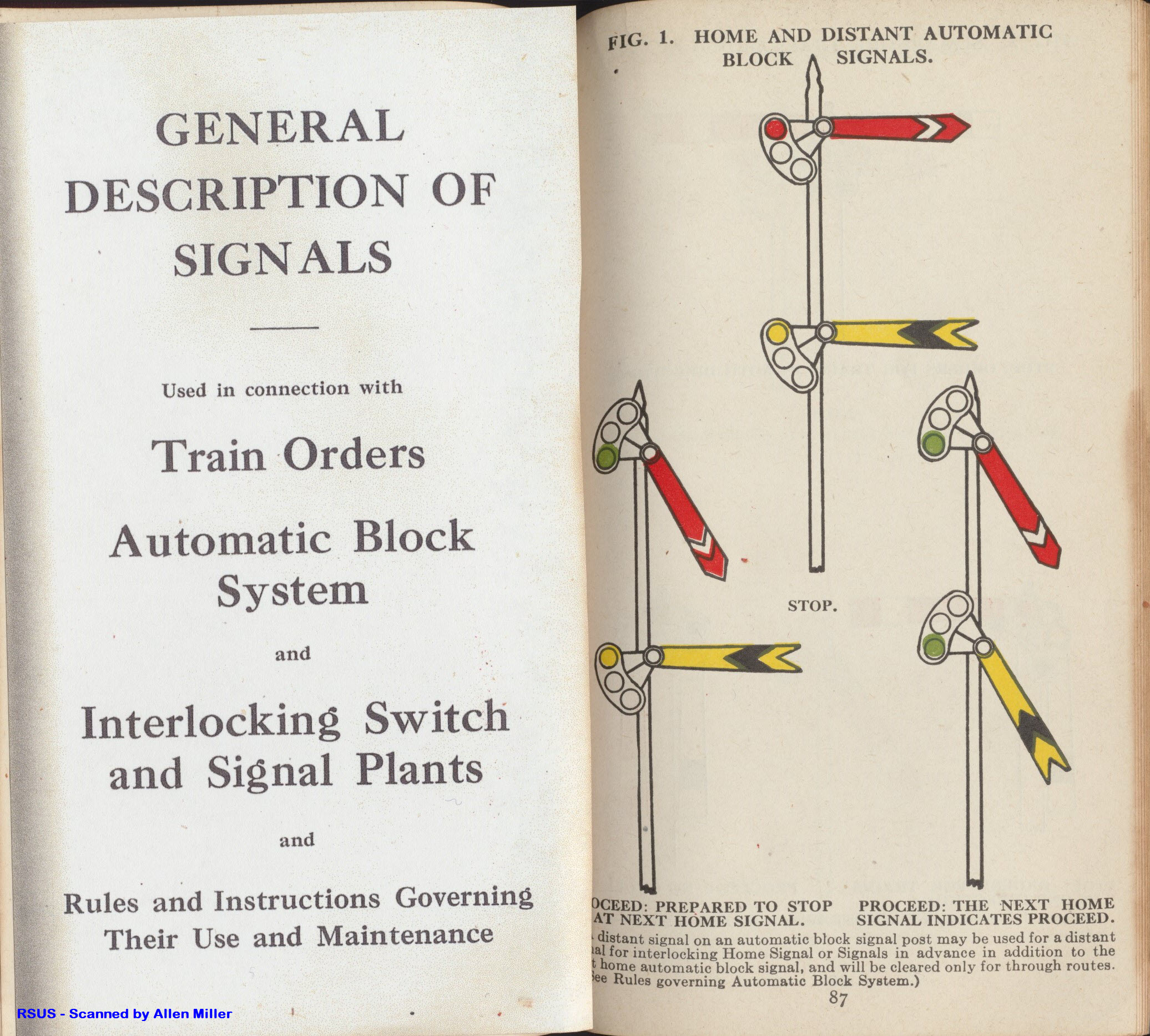 Maine Central RR Signal Aspects 1924