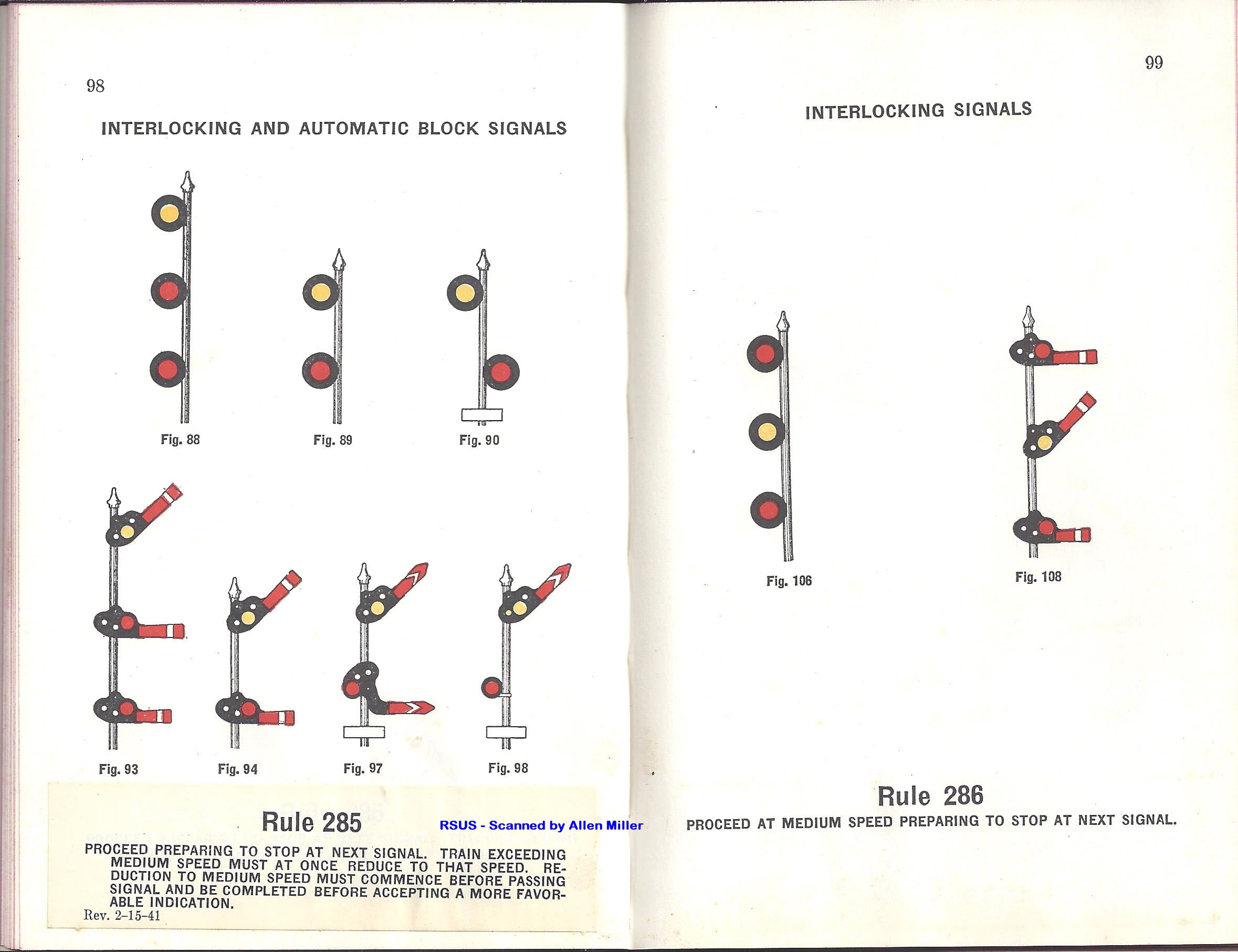 New York Central RR Signal Aspects 1937