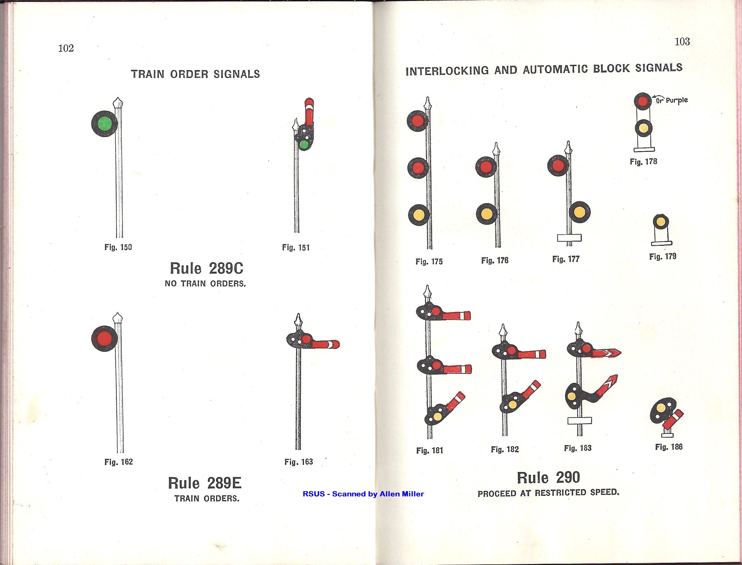 New York Central RR Signal Aspects 1937