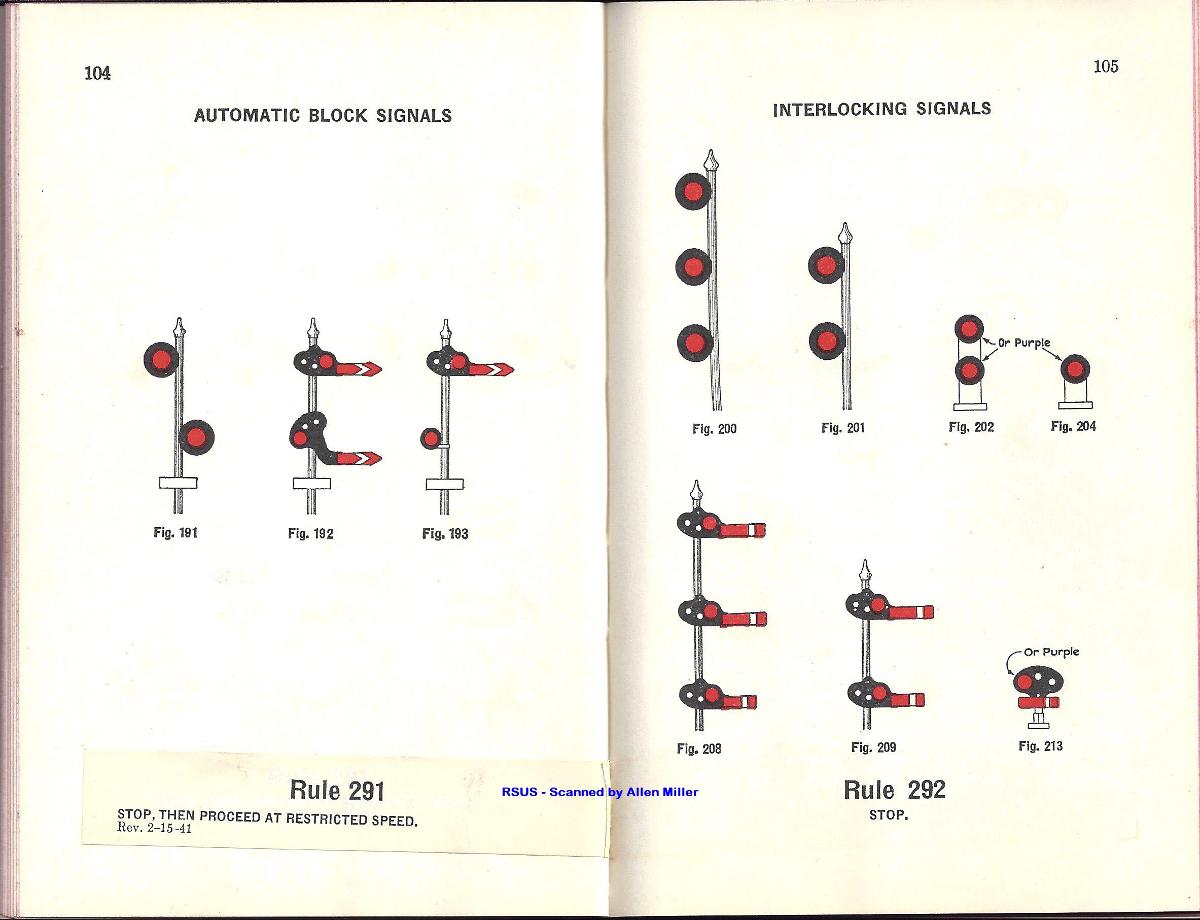 New York Central RR Signal Aspects 1937