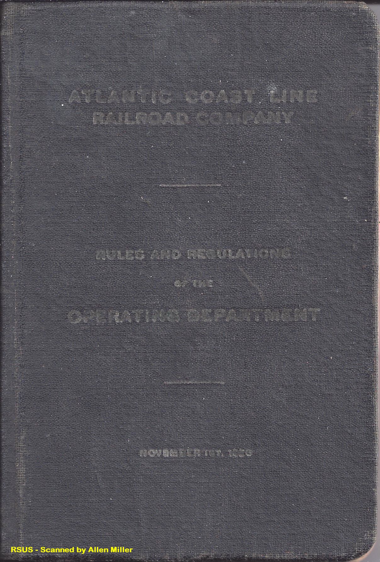 Atlantic Coast Line RR Signal Rulebook 1926