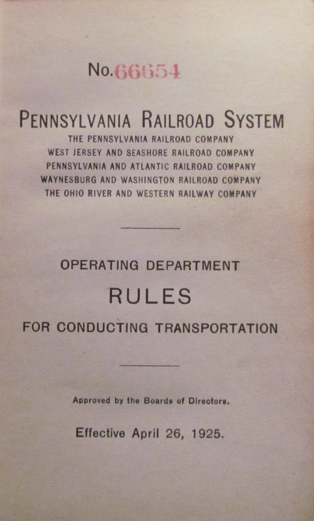 Pennsylvania RR Signal Aspects 1925