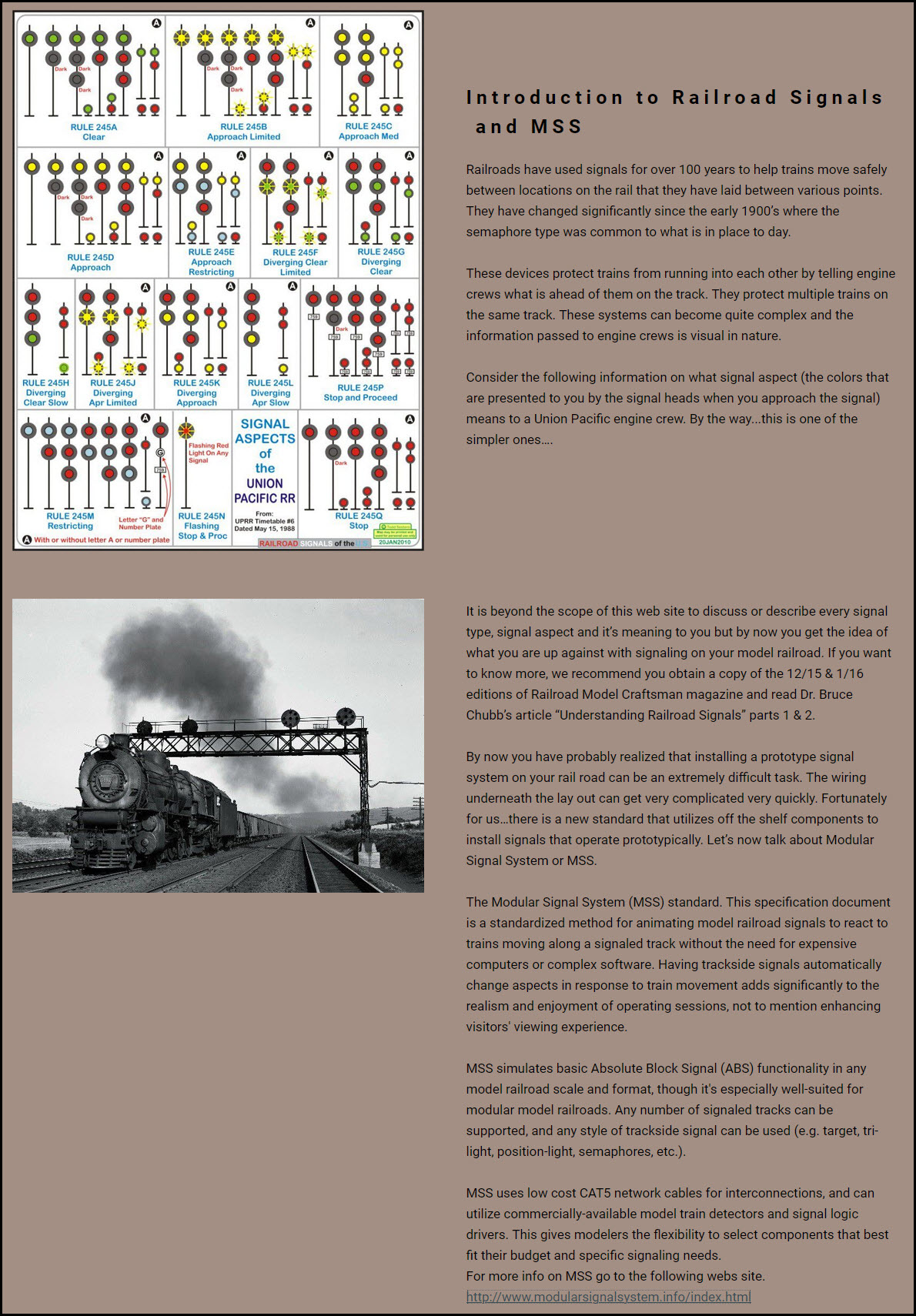 Union Pacific RR Signal Aspects 1988